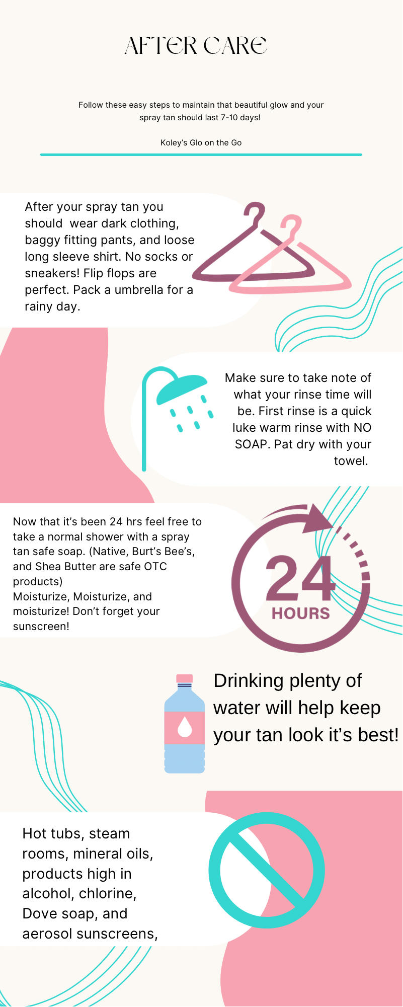 Pre/Post Tan Care Instructions - Koley's Glo On The Go